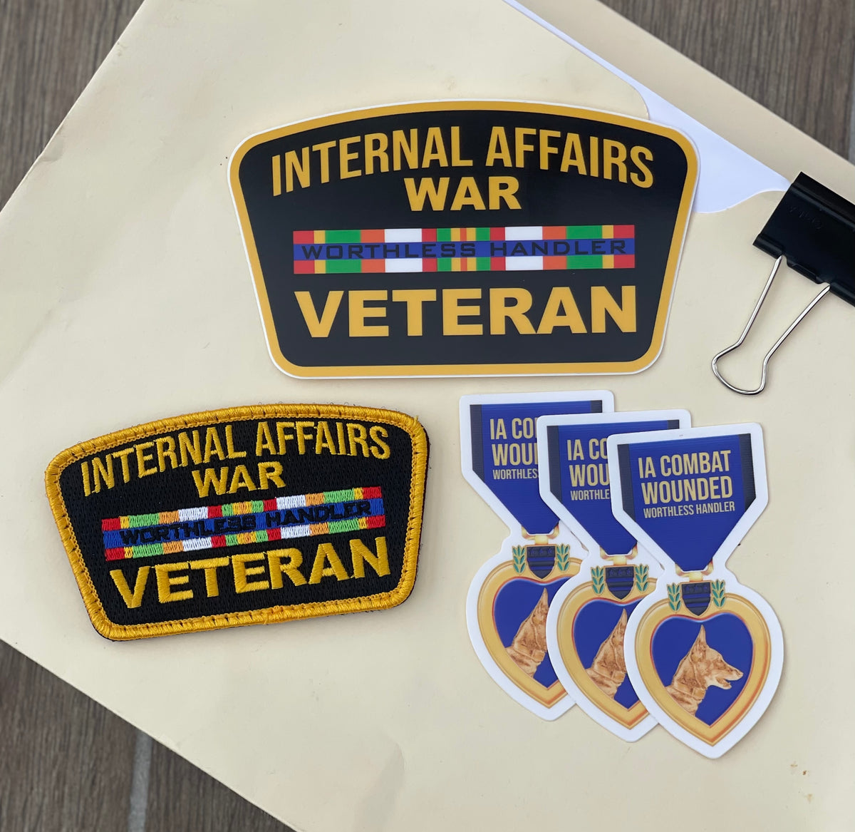 IA War Veteran Patch & Sticker Pack – Worthless Handler