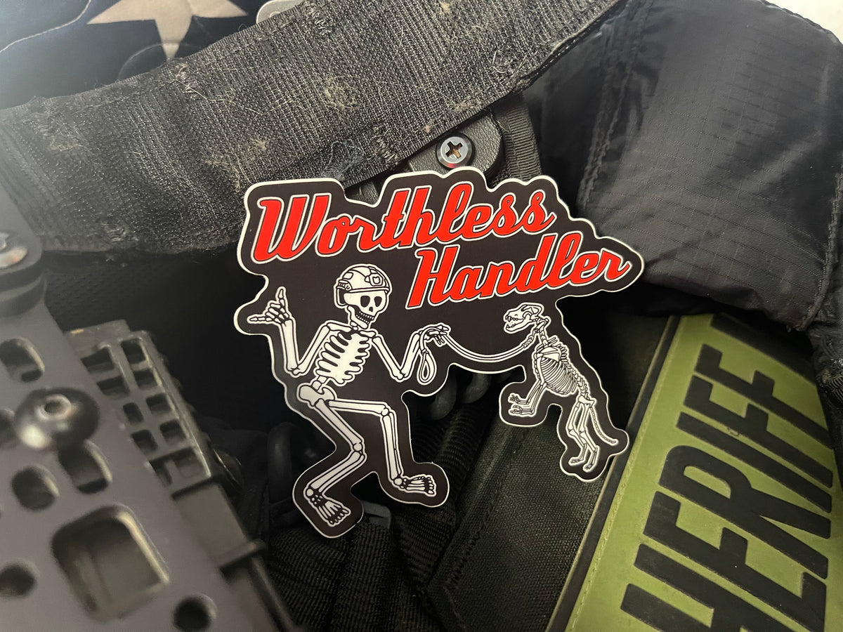 Handler Skelly Sticker – Worthless Handler
